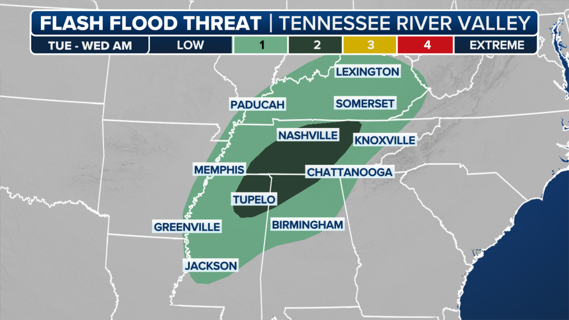 Overnight flooding threat looms for Midwest, South after storms knock out power to thousands ...